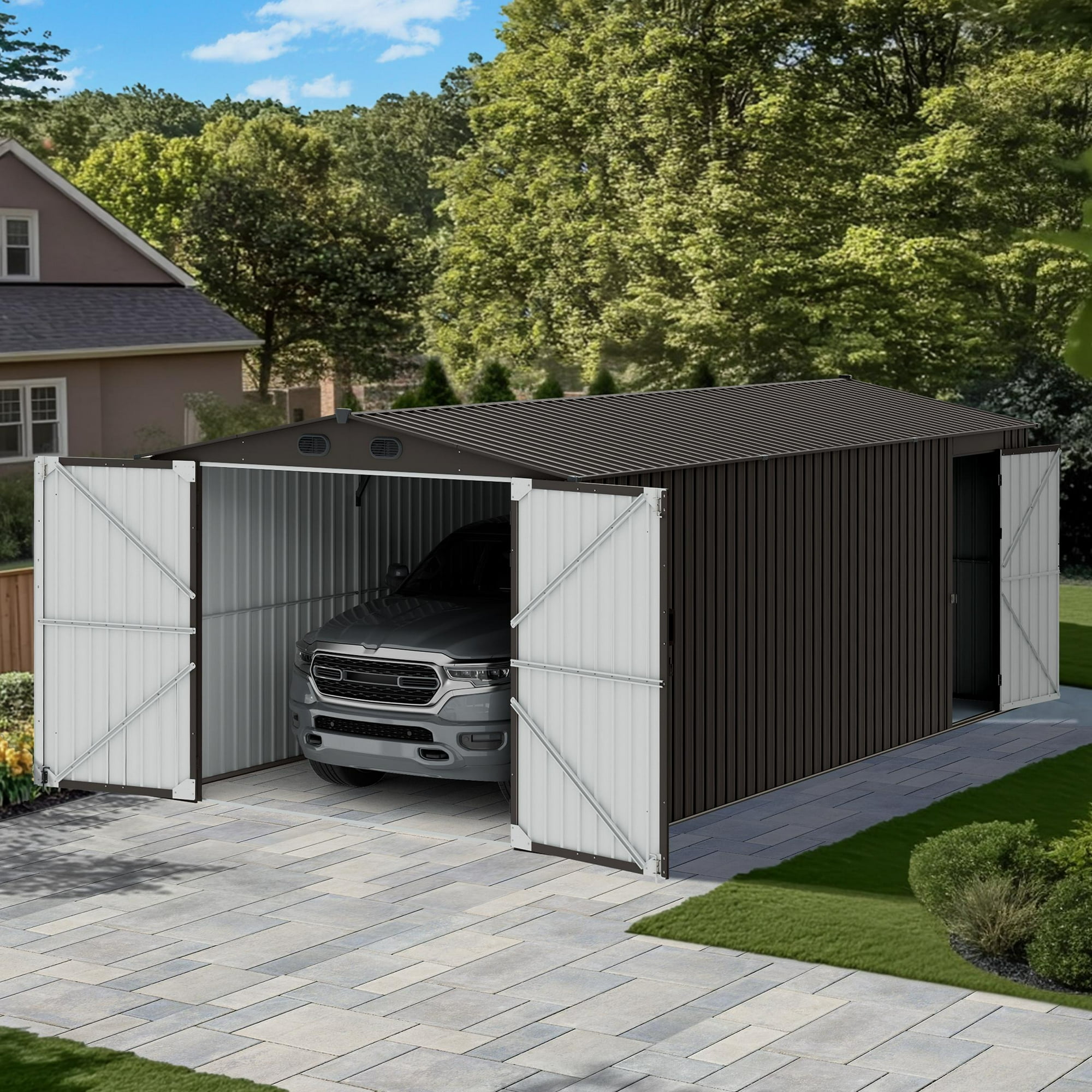 Click here for Sunjoy Group Sunjoy 10 Ft. X 20 Ft. Outdoor Storag... prices