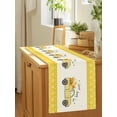 Burlap Table Runner 120 Inches Long, Farm Truck with Sweet Honey Bee ...