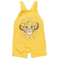 Disney Lion King Simba Newborn Baby Boys French Terry Short Overalls T-Shirt and Hat 3 Piece ...