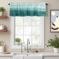Abstract Ocean Valances for Windows, Teal Gradient Oil Painting Texture ...