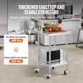 24 x 24 x 40 Inch Stainless Steel Work Table with Casters, Commercial ...