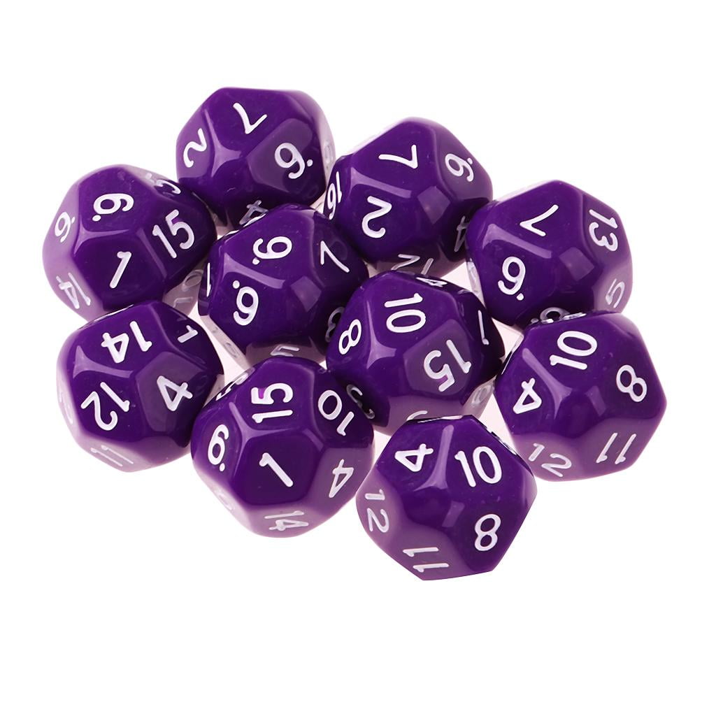 10 Piezas 16 Caras D16 14mm Acrílico Opaco Dados Para Juego De Rol RPG ...