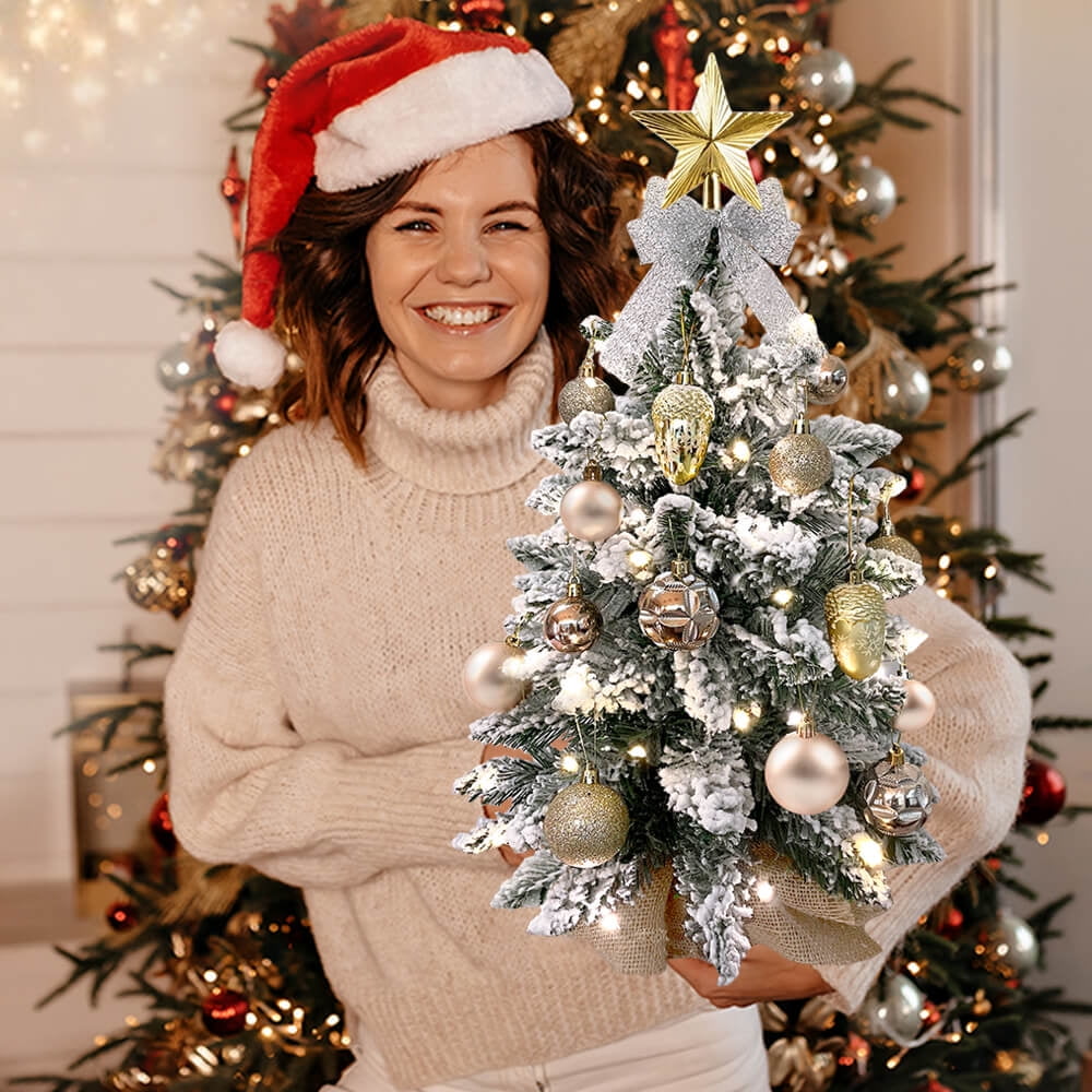 Tabletop Christmas Tree with Lights, BTMWAY Small Christmas Trees for ...