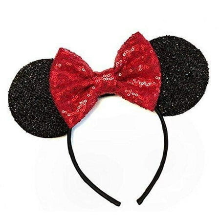VANVENE Red Mouse Ears Handband, Rainbow Mouse Ears, Sparkly Mouse Ears ...