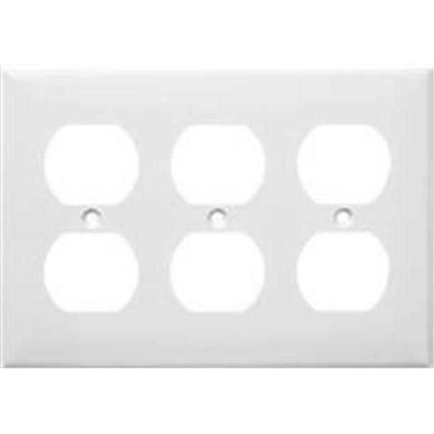 Lexan Wall Plates 3 Gang Duplex Receptacle White - Walmart.com ...