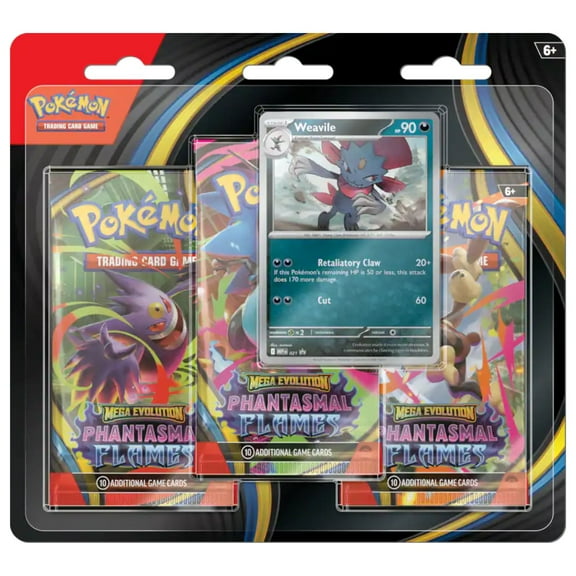 Pokemon ME2 Phantasmal 3-Pack Blister Weavile - Walmart.com