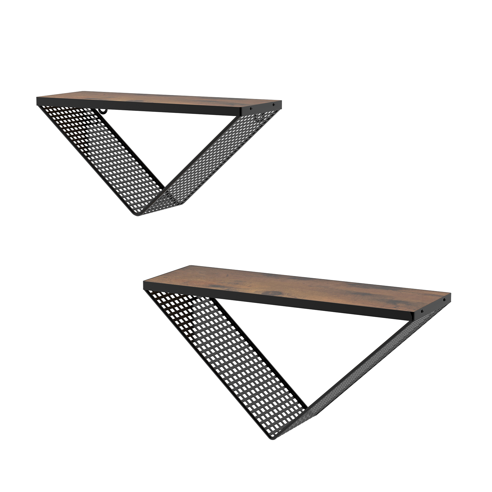 Triangle Wall Shelves Set of 2, Rustic Floating Shelf Wall Mounted for ...