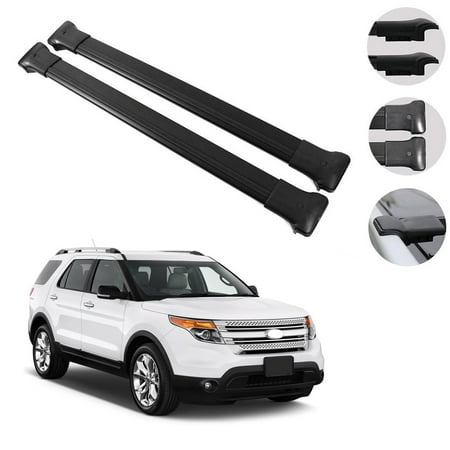 Roof Rack Cross Bars Luggage Carrier Black for Ford Explorer 2011-2015 ...