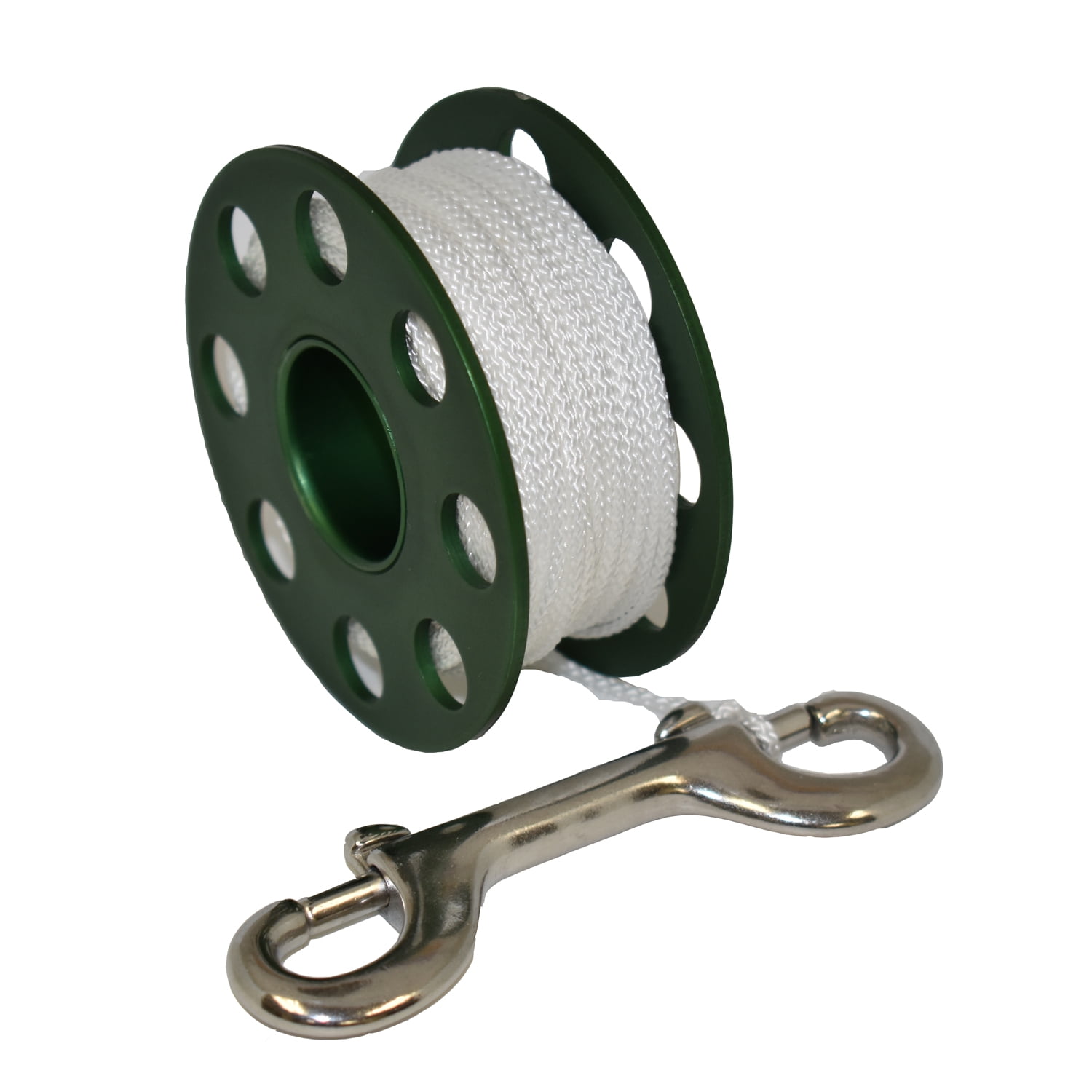 Scuba Choice Aluminum Finger Spool 75ft Dive Reel w/Bolt Snap-Green ...