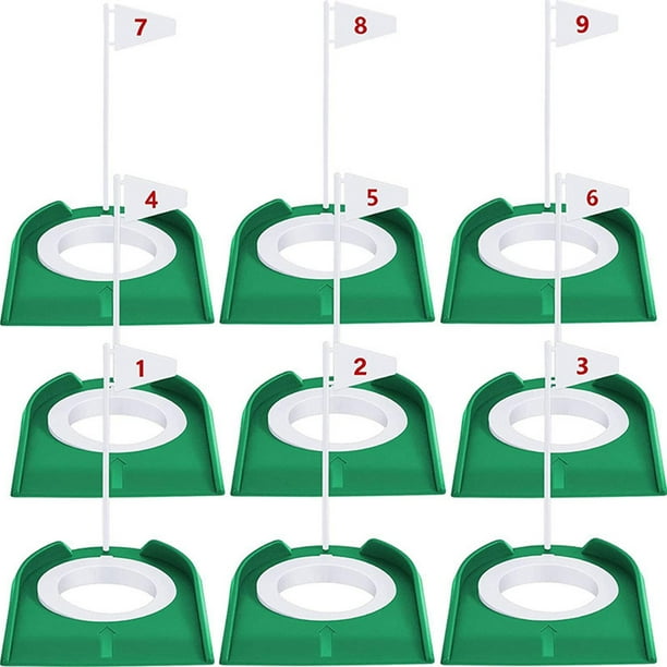 9Pcs Golf Putting Cup and Flag, Putt Training Hole Putter Practicing ...