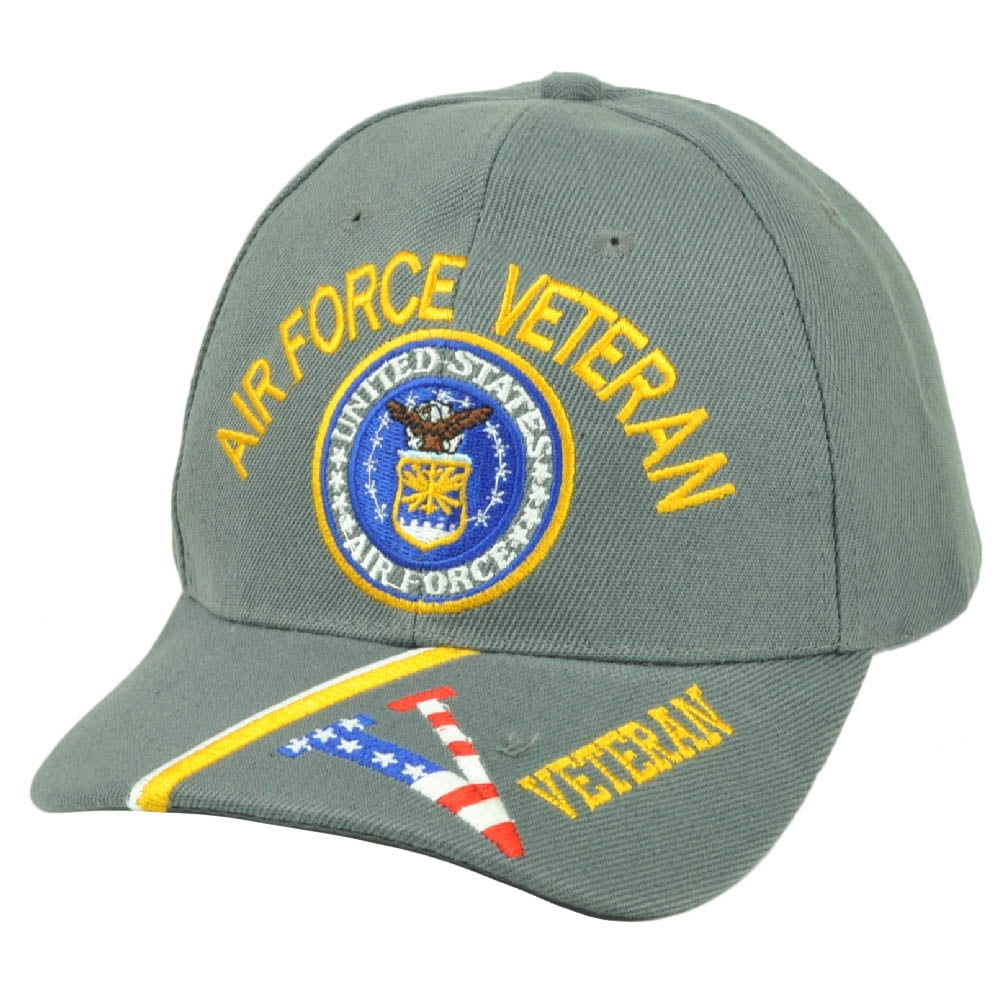 United States Air Force Veteran Vet Gray Adjustable Hat Cap Military ...