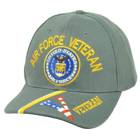 United States Air Force Veteran Vet Gray Adjustable Hat Cap Military ...