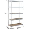 King's Rack 5-Tier Metal Boltless Storage Shelving in White & Wooden ...