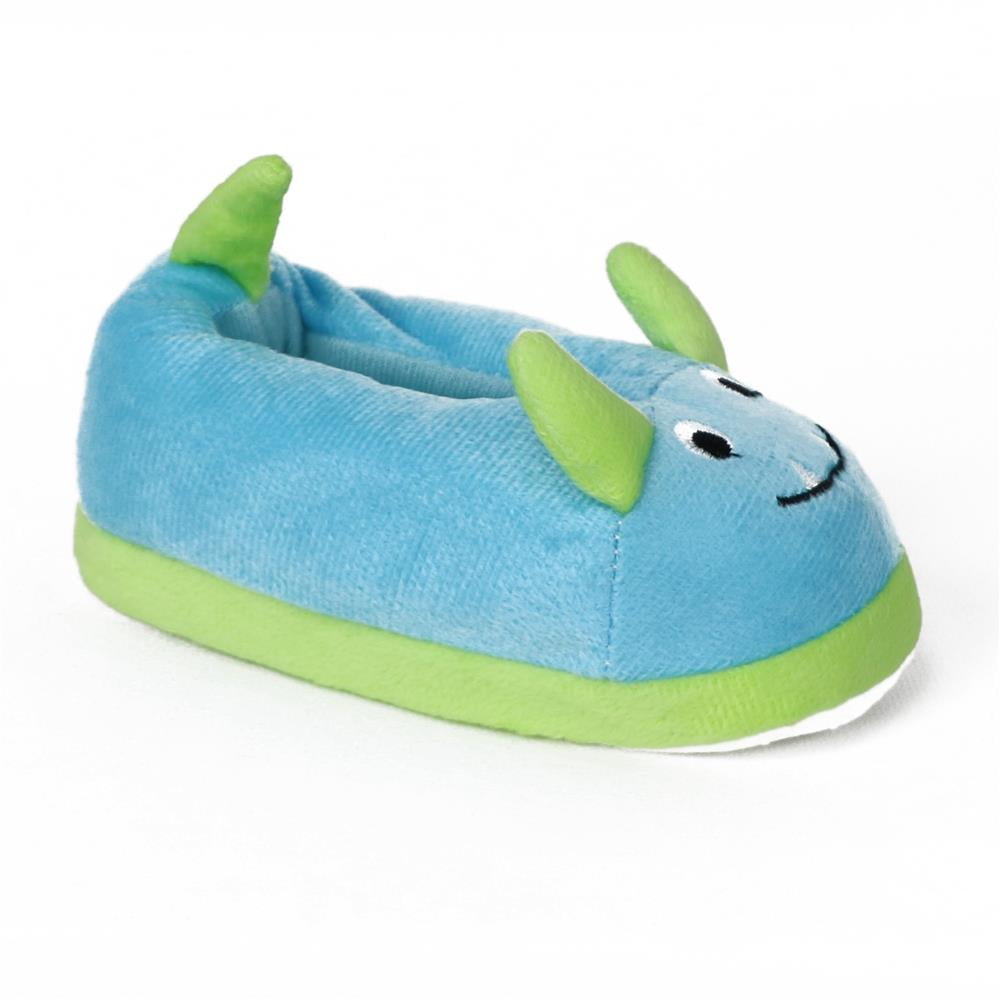 Zac & Evan Boys 5-10 Animal Plush Slipper (Aqua Monster 7/8) - Walmart.com