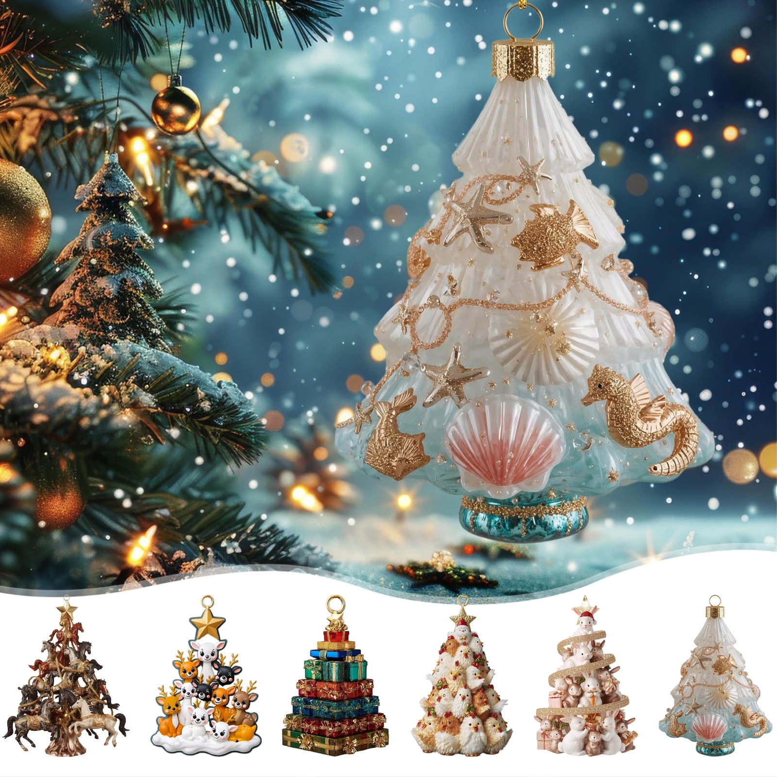 Sentmoon Tree Ornaments Christmas Tree Balls Christmas Pendant Acrylic ...