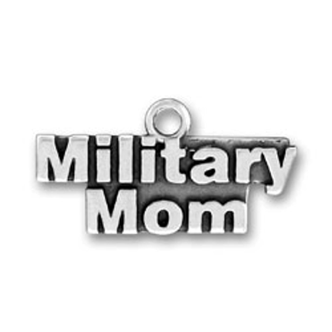 Sterling Silver 20" 1mm Box Chain MILITARY MOM Armed Forces Pendant ...