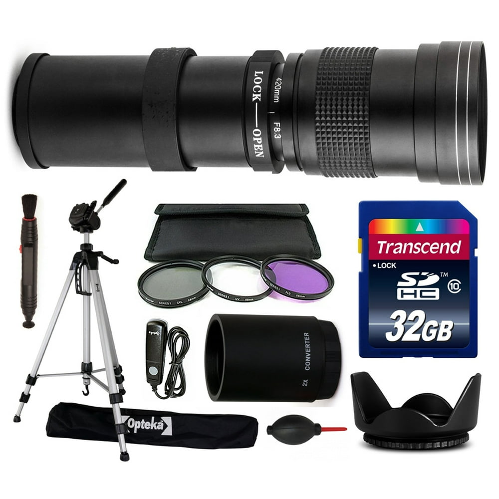 420mm-1600mm f8.3 HD Telephoto Lens Bundle for Canon Rebel T3 T2i T1i ...
