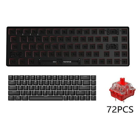 Tester68 Customized Mechanical Keyboard+red Axis+keycap Kit Black ...