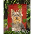 Red Snowflakes Holiday Christmas Yorkie / Yorkshire Terrier Garden Flag ...