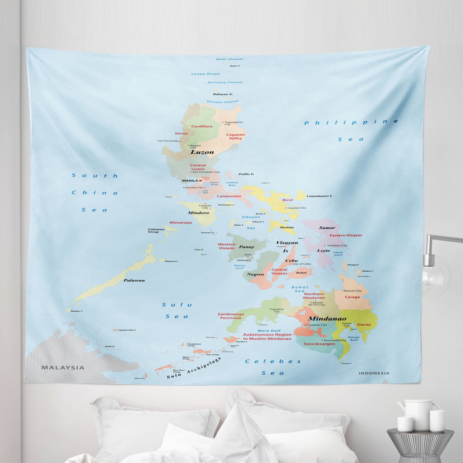 Phillipine Tapestry, Philippines Administrative Political Map Cities ...