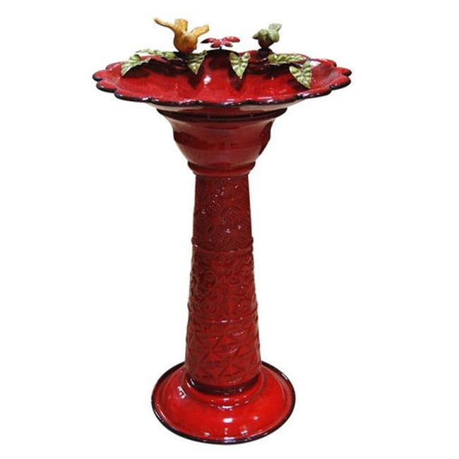 Click here for Benzara Red Metal Birdbath prices