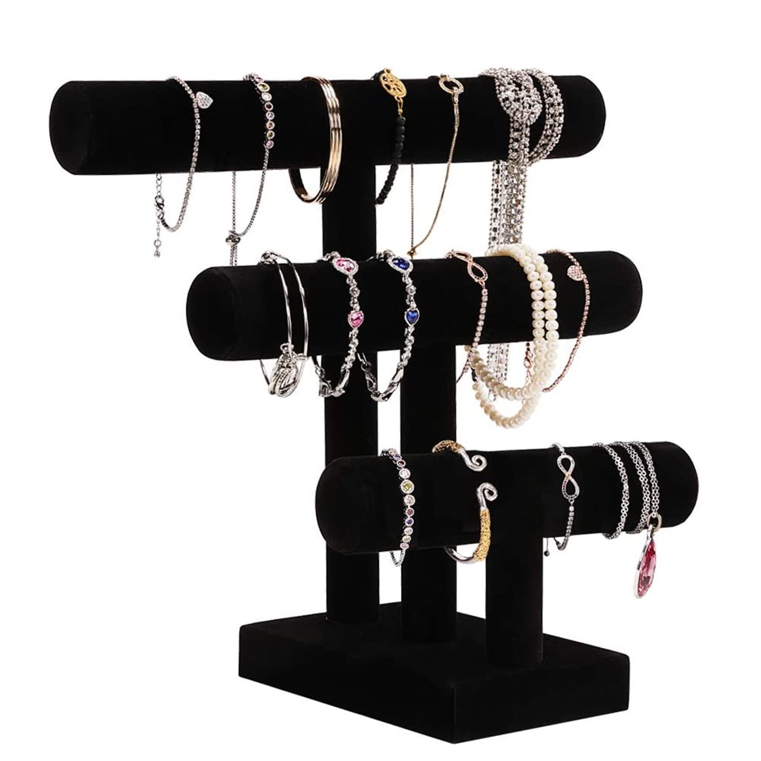 Click here for Yoytoo 3 Tier T-Bar Velvet Jewelry Organizer Displ... prices
