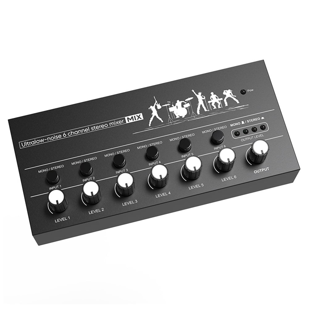 Mezclador Mini Audio 6 Canales Línea DC 5V para Guitarras Teclados ...