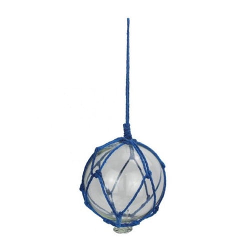 Clear Japanese Glass Ball Fishing Float with Dark Blue Netting ...
