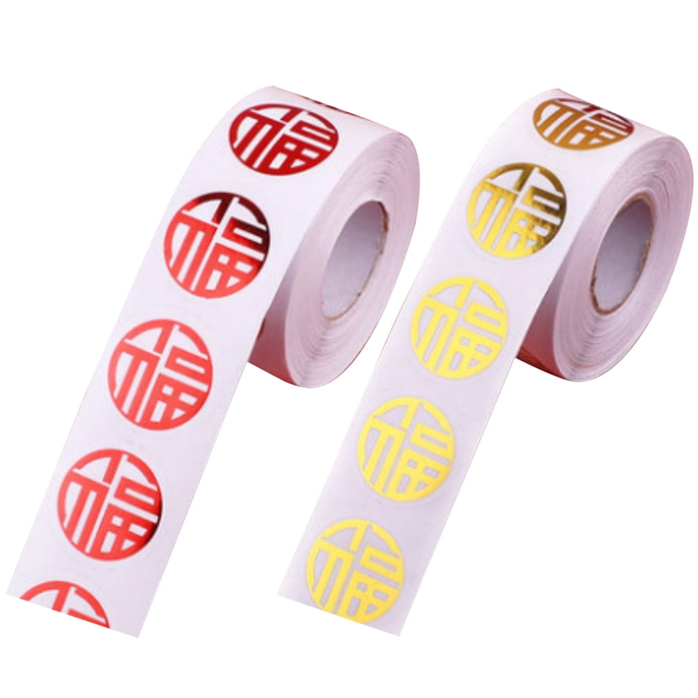 2 Rolls of Chinese New Year Stickers New Year Blessing Words Stickers ...
