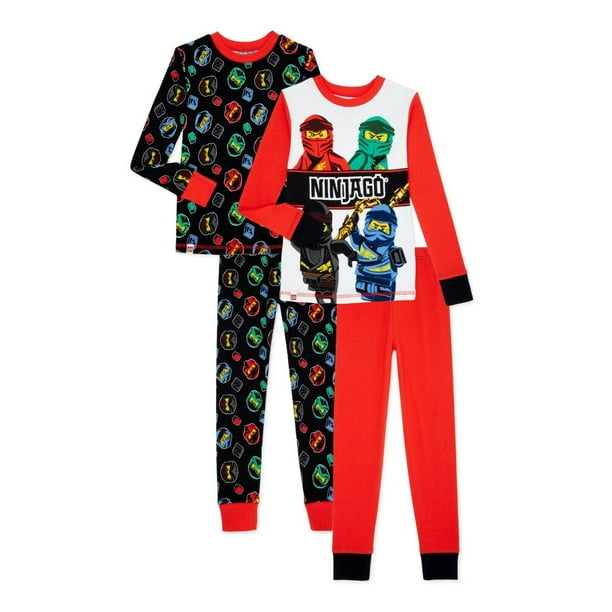 Lego Ninjago 4 PC Long Sleeve Tight Fit Cotton Pajama Set Boy Size 6 - Walmart.com