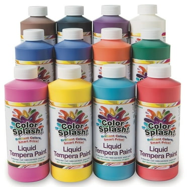 Washable Tempera Paint Set for Kids - Assorted Liquid Craft, 10 Bottles ...