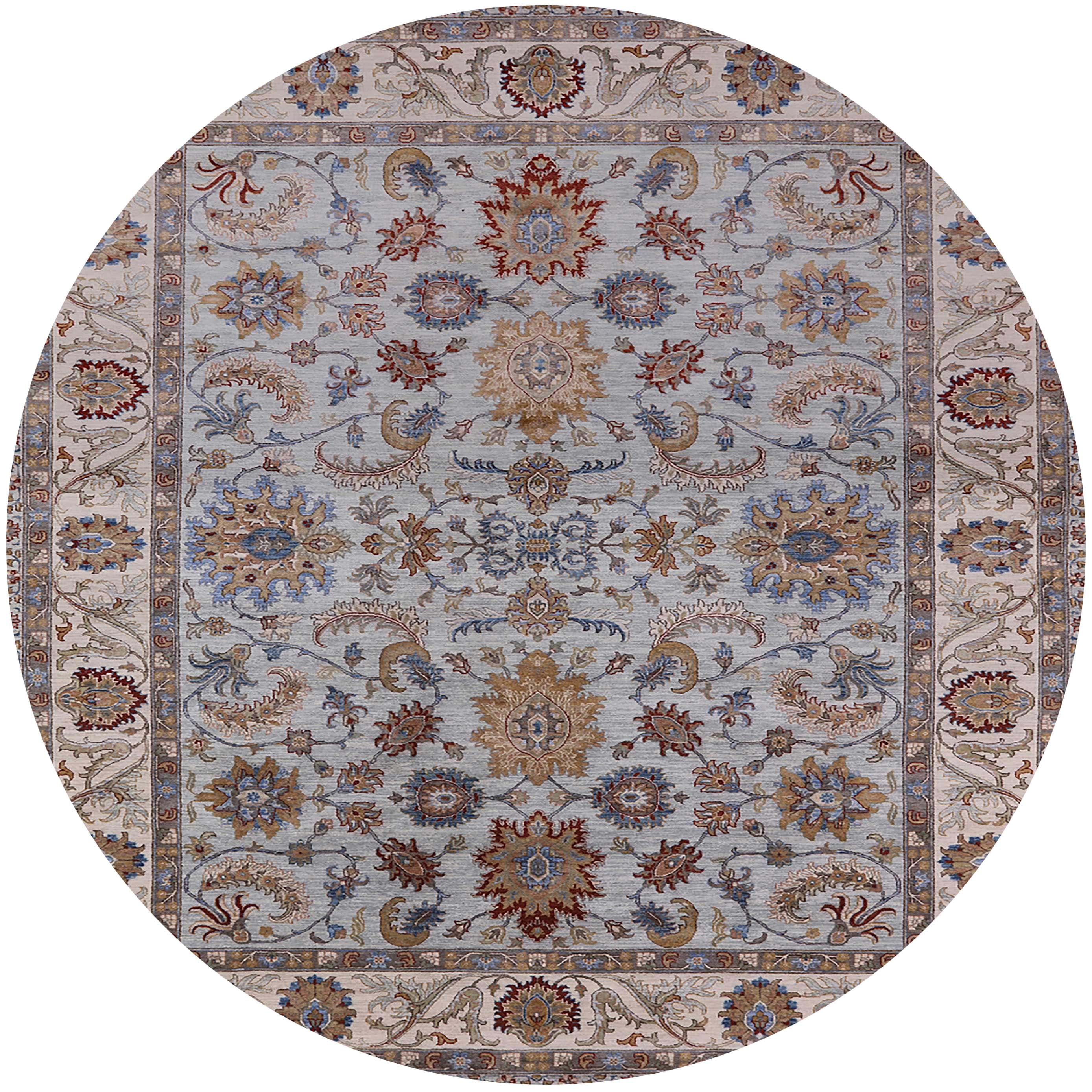 Ahgly Company Indoor Round Mid-Century Modern Dark Gray Oriental Area ...