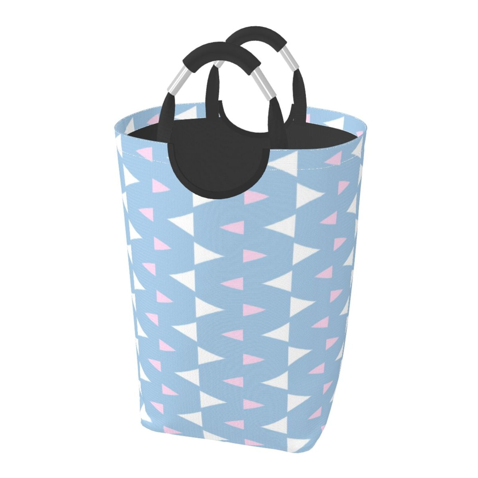LNWH Laundry Hamper, Blue Fabric Art Foldable Laundry Basket With ...