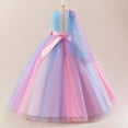 Girl's Dresses Gradient Rainbow Long Sleeve 3D Floral Appliques Pageant ...