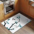 Area Rug 2x3ft Watercolor Teal Cherry Blossoms Area Rugs Washable Low ...