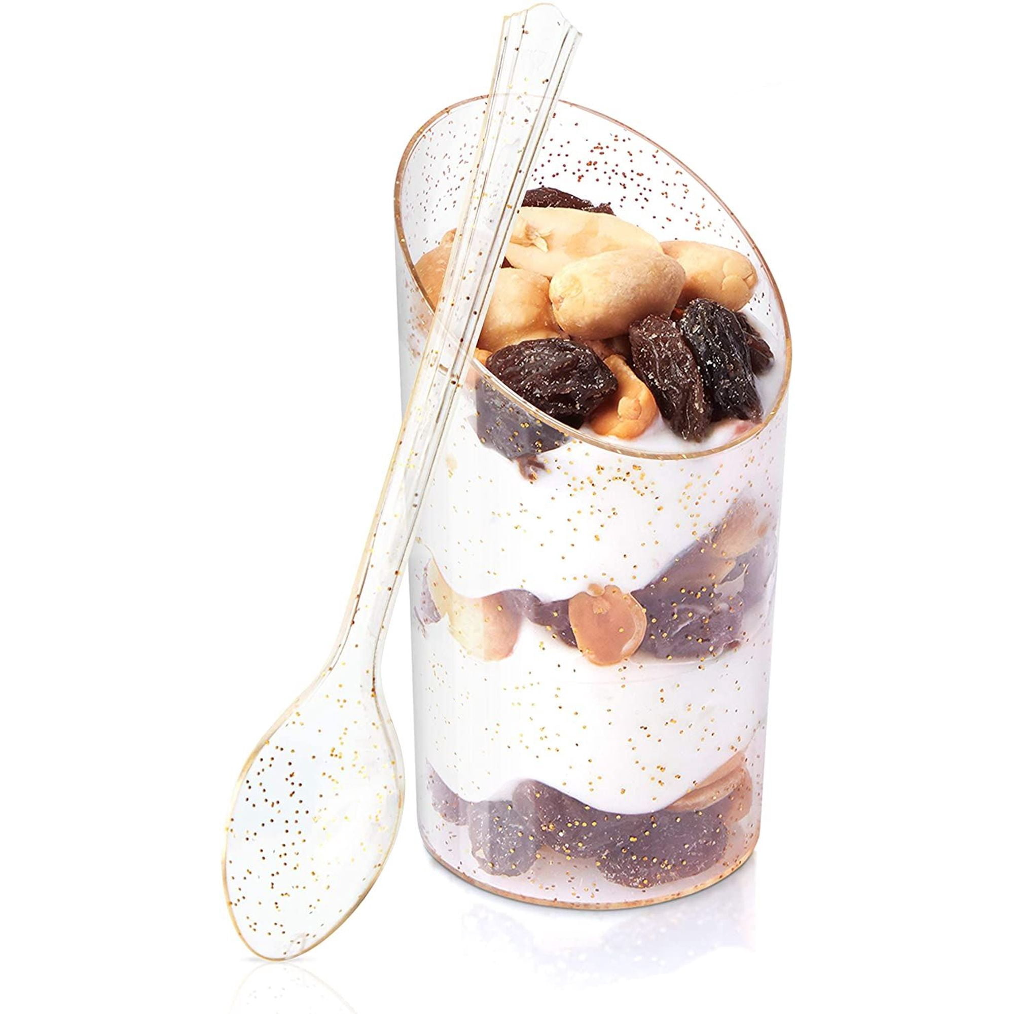 120 Pieces 3 Oz Mini Dessert Cups With Spoons Serves 60 Disposable