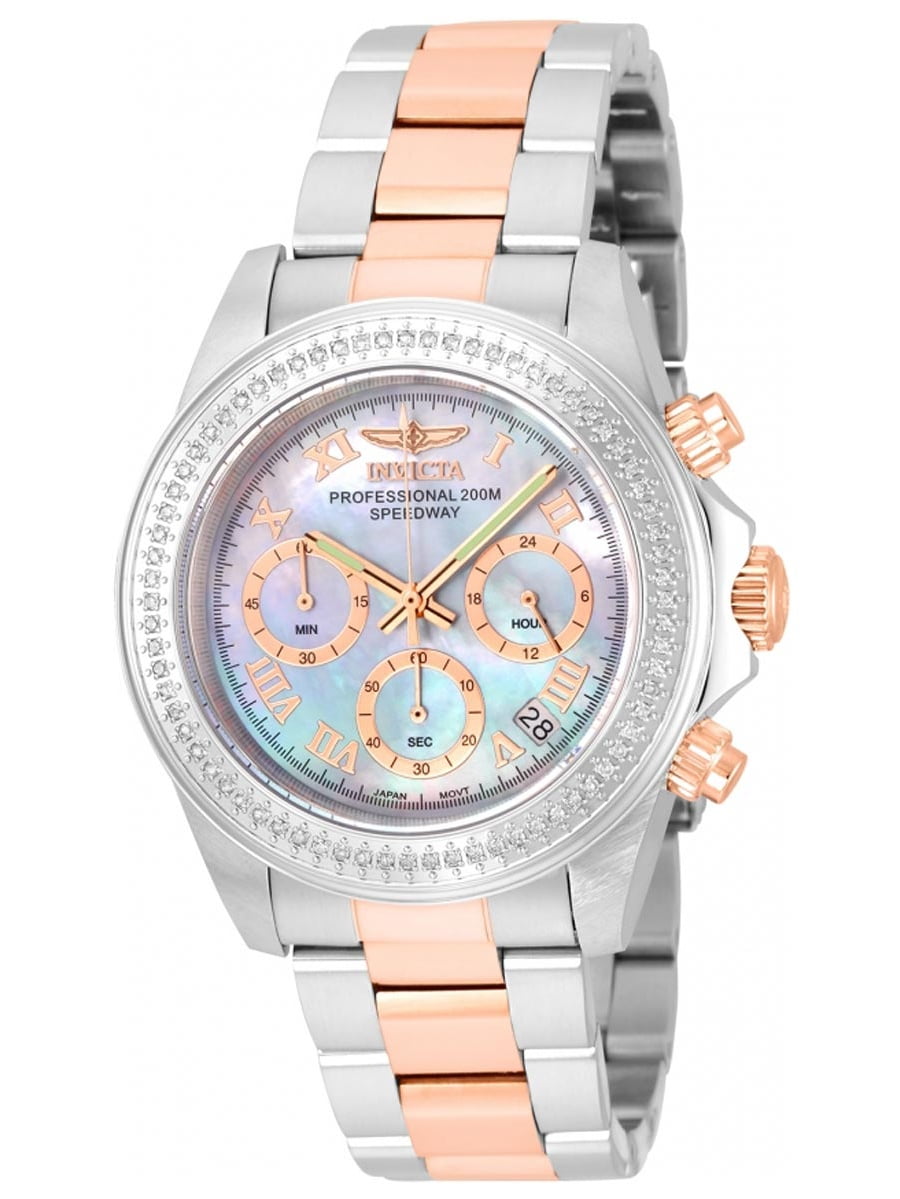 Invicta - Invicta Men's Speedway Rose Gold-Tone SS Quartz Platinum Dial ...