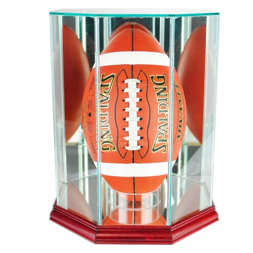 Perfect Cases Upright Octagon Football Display Case, Cherry Finish ...