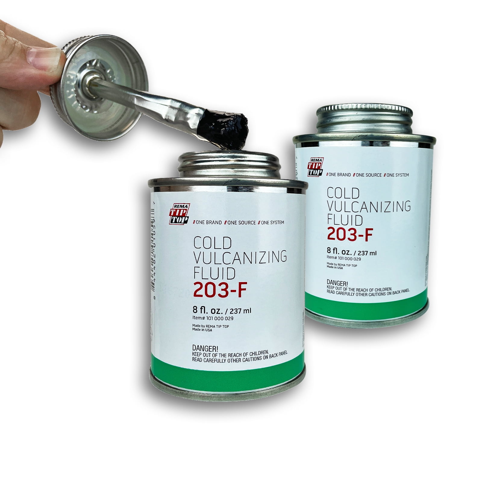 2 Cans REMA 203-F 8oz Cold Vulcanizing Cement Tire and Tube Patch ...