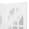 DecMode 44" x 72" White Wood Hinged Foldable Partition 3 Panel Room ...