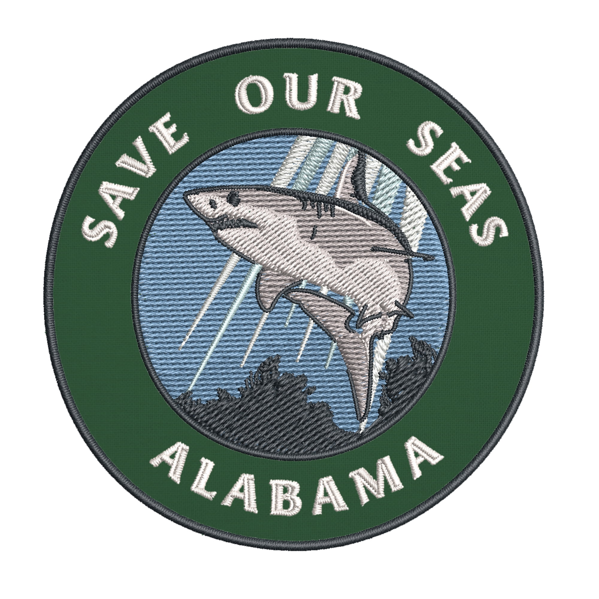 Save Our Seas! Alabama 3.5 Inch Iron Or Sew On Embroidered Fabric Badge ...