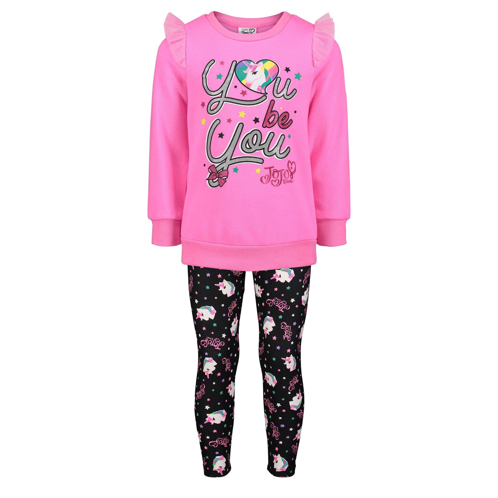 JoJo Siwa Little Girls Fleece Sweatshirt and Leggings Outfit Set Little ...