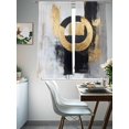 Black Gold Sheer Curtains for Living Room Bedroom, Light-filtering ...