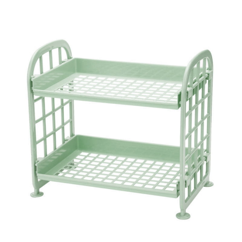 2 Tier Stackable Shelving Unit 2-Shelf Storage Unit Shelving Rack Shelf ...