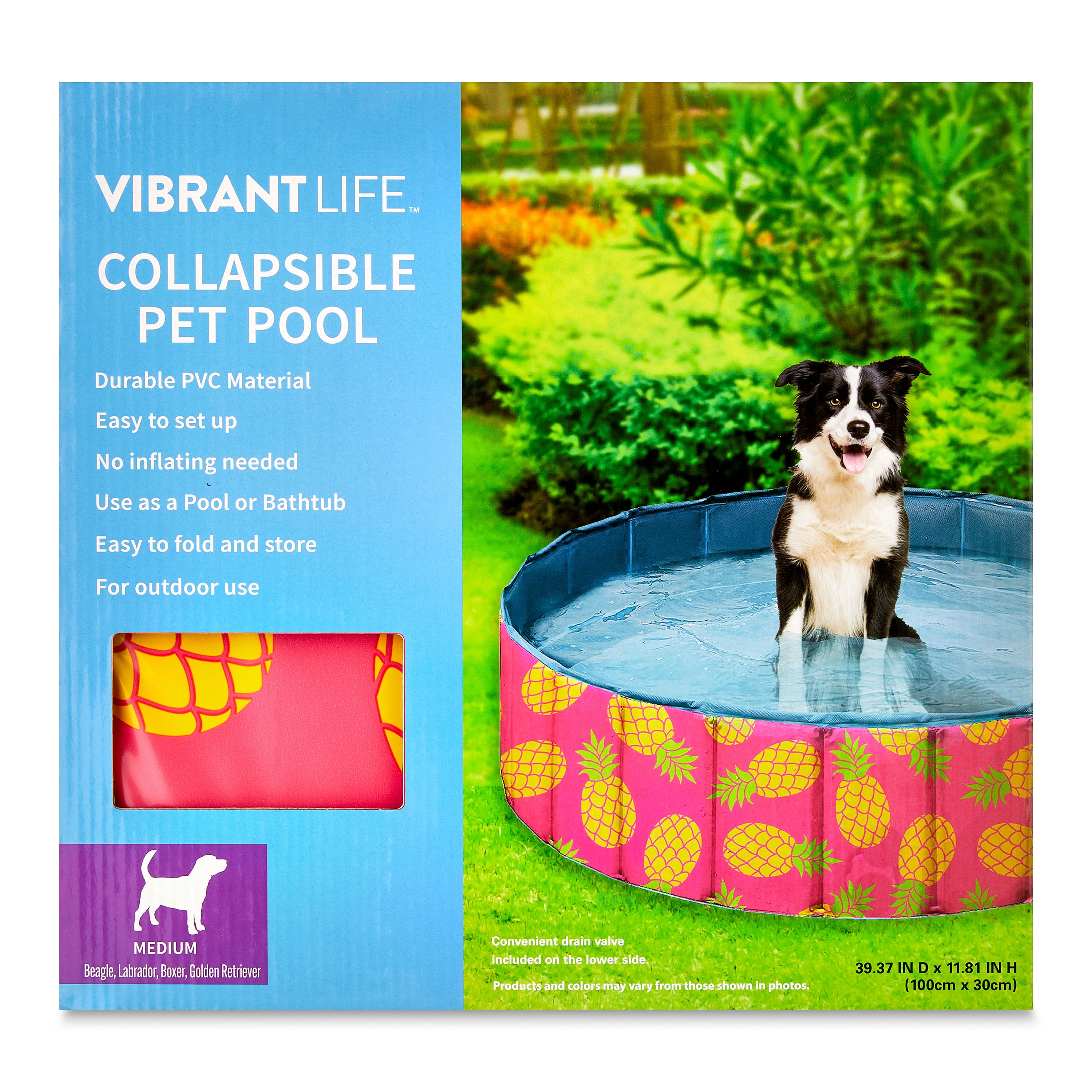 Vibrant Life Dog Pool Blue Palm 39 Diameter Walmart