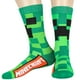 Minecraft Creeper Cubed Character Design Gaming Adult Crew Socks ...