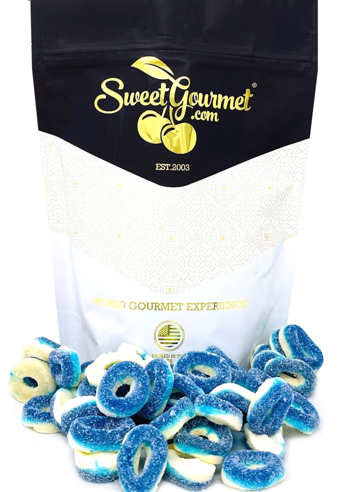 SweetGourmet Blue Raspberry Gummy Rings Candy | 1 Pound - Walmart.com