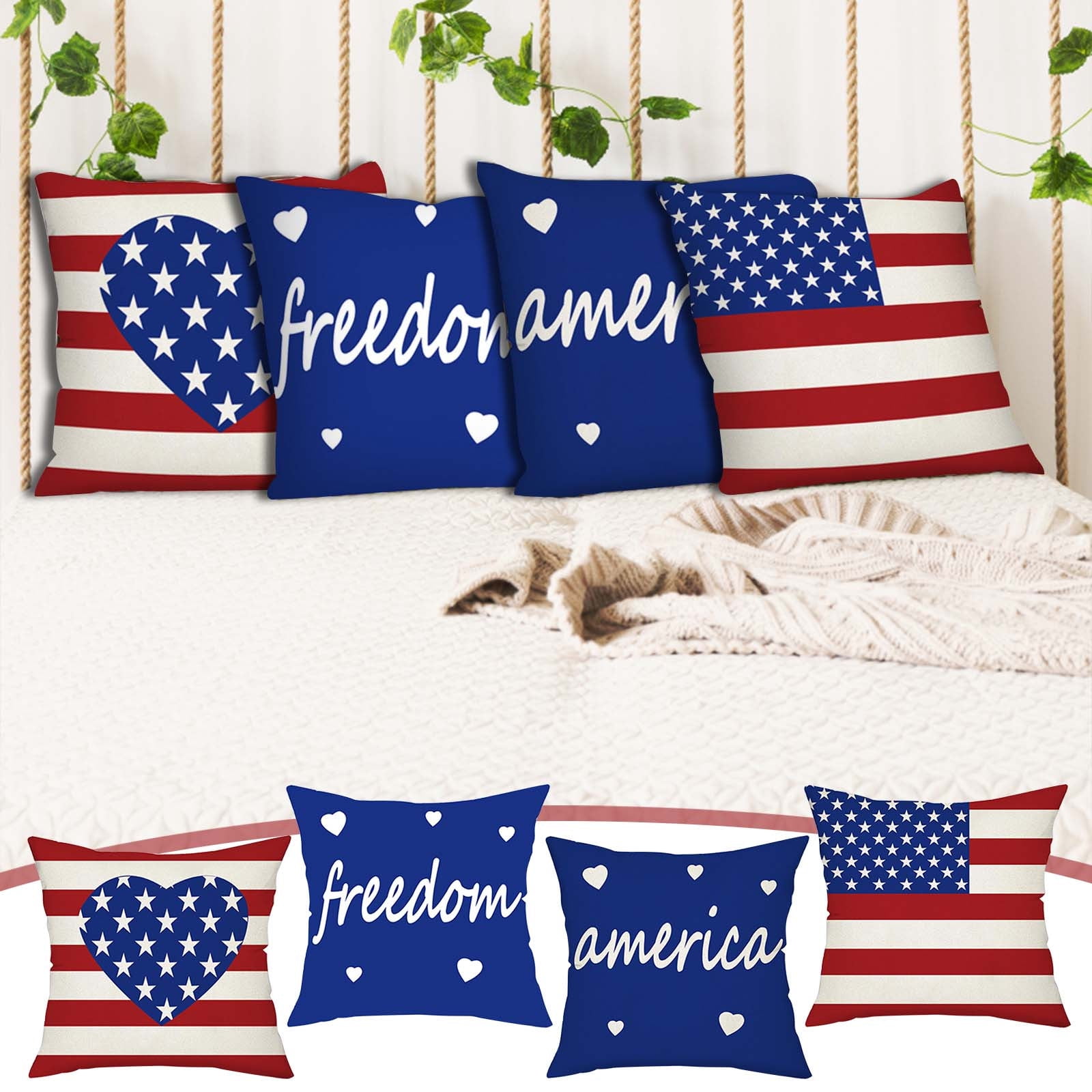 Xihbxyly Funda de Almohada Del Día de La Independencia, Impresión de ...