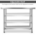 Costway 30'' x 48'' Stainless Steel Prep Storage Utility Shelf ...