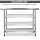 Costway 30'' x 48'' Stainless Steel Commercial Kitchen Work Table w/ 4 ...